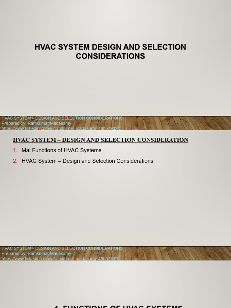 Hvac System Design and Selection Considerations | PDF | Ventilation ...
