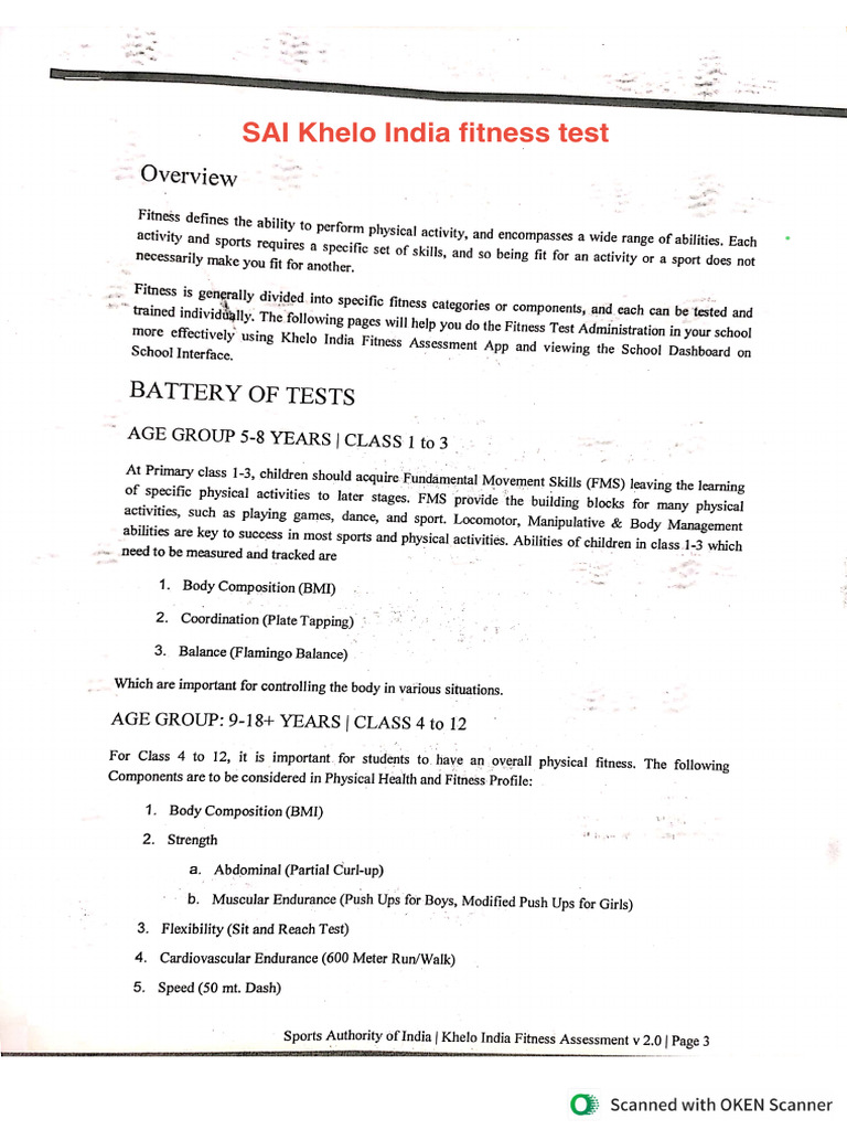 Fitness Test Administration | PDF