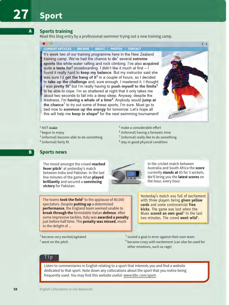 Collocations in Use Advanced [62-63] | PDF | Sports