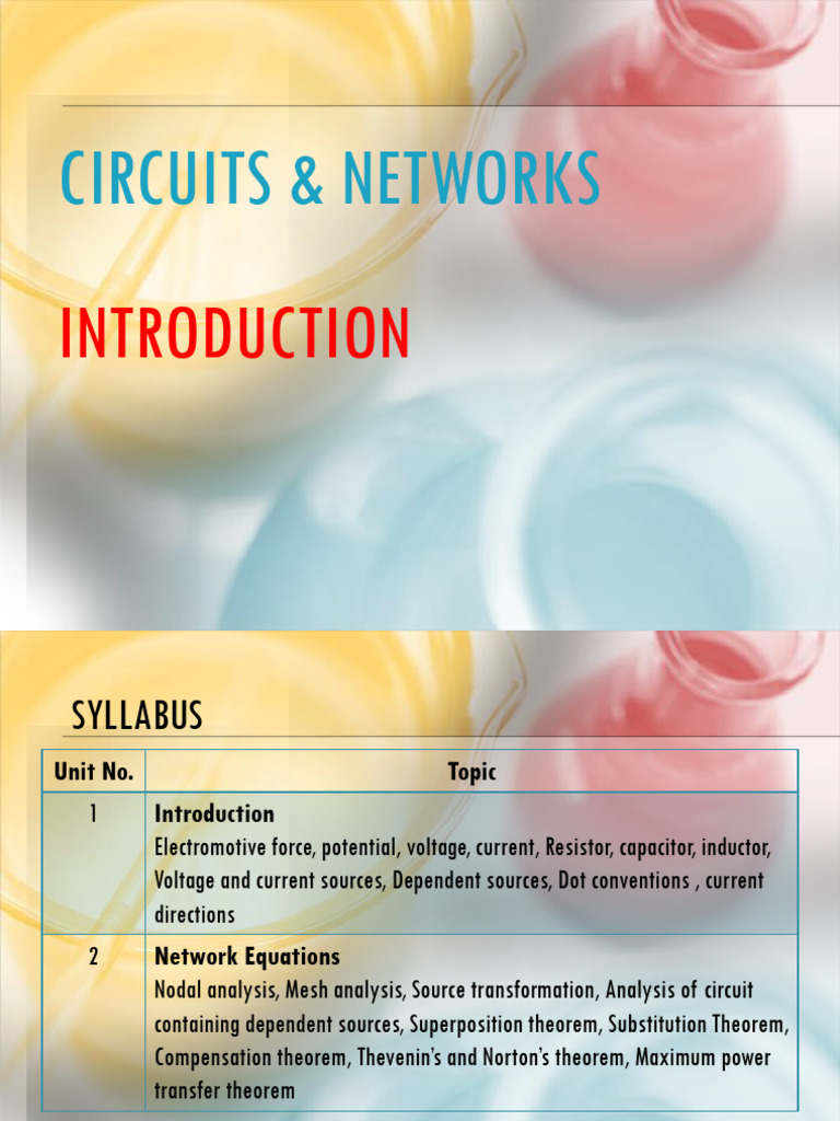 Circuits and Networks Overview | PDF | Electric Current | Network ...