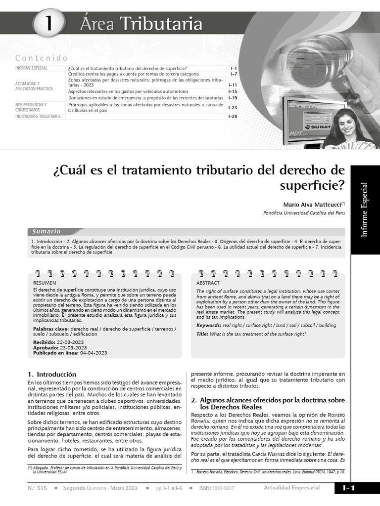 Mario Alva Matteucci - Superficie & Tributos | PDF | Propiedad | Bienes ...