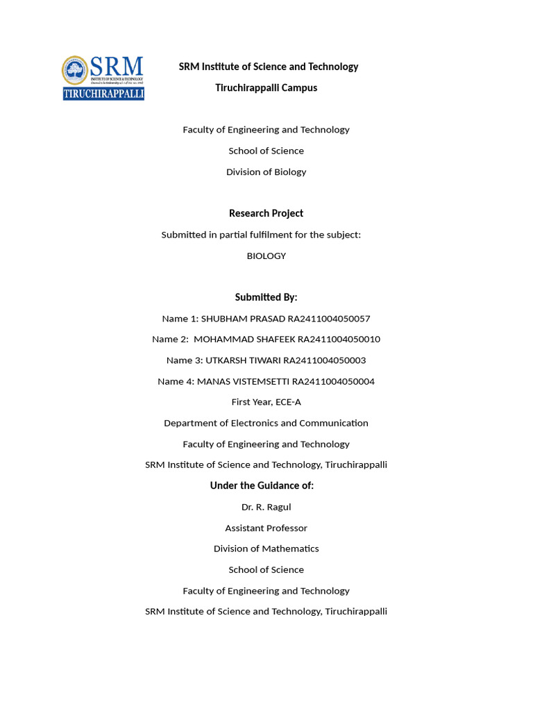Biology Research Paper | PDF | Eukaryotes | Evolution