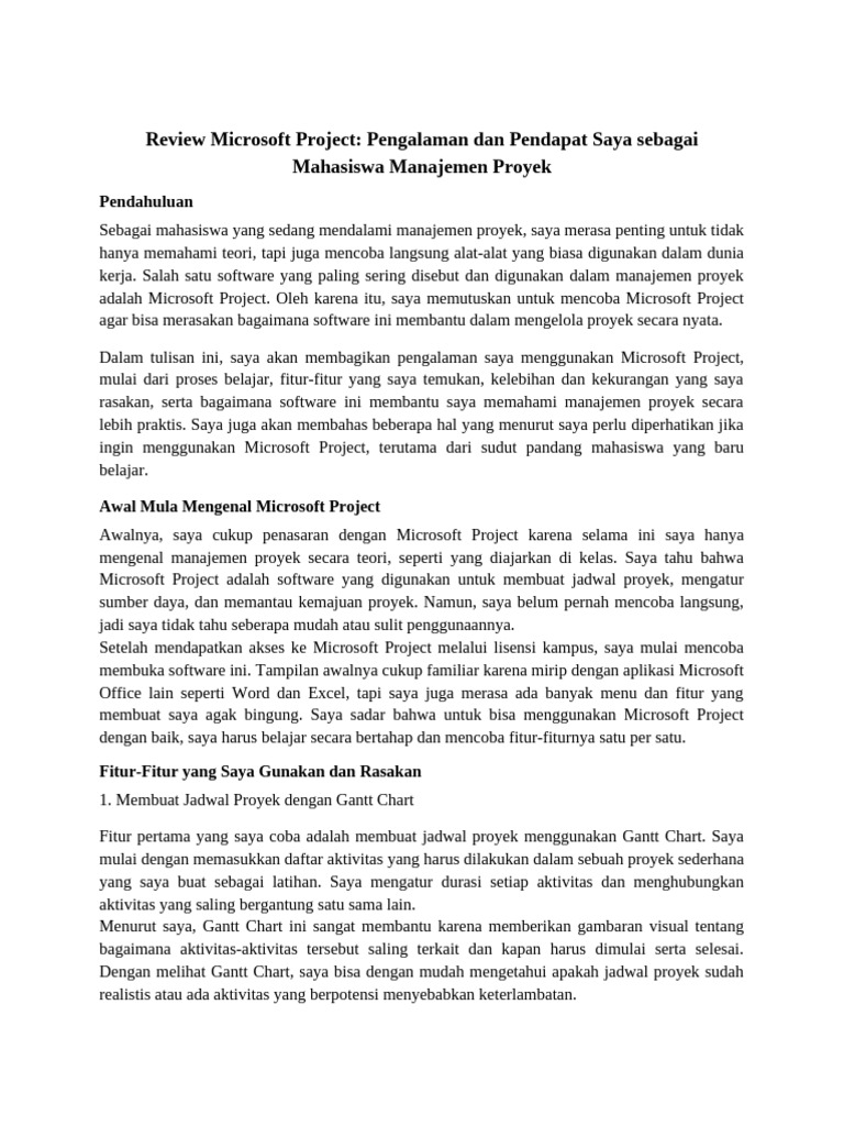Review Microsoft Project | PDF