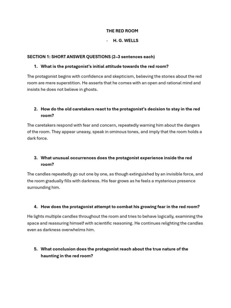 The Red Room by HG Wells | PDF | Mind | Fear