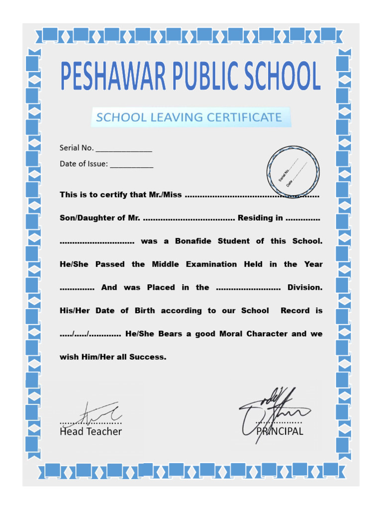 Middle 8th Certificate | PDF