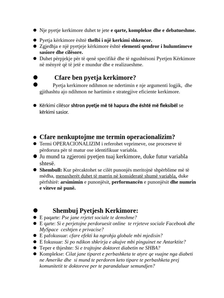 Leksioni Pyetje Kerkimore | PDF