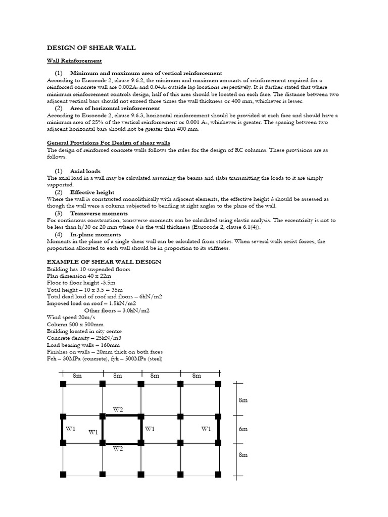 Design of Shear Wall | PDF | Beam (Structure) | Mechanical Engineering