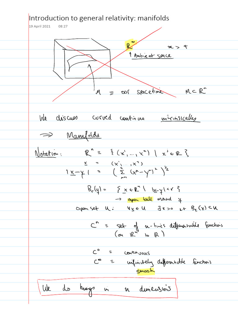 3.introduction To General Relativity Manifolds | PDF