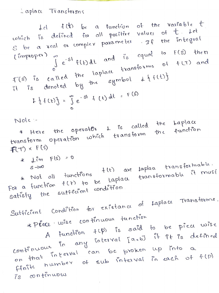 Unit-4 Laplace Transform | PDF