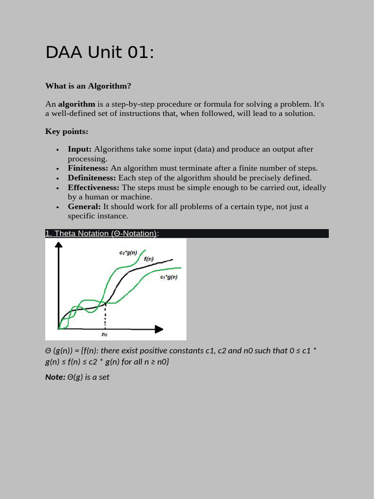 DAA Unit 01 | PDF | Recurrence Relation | Algorithms