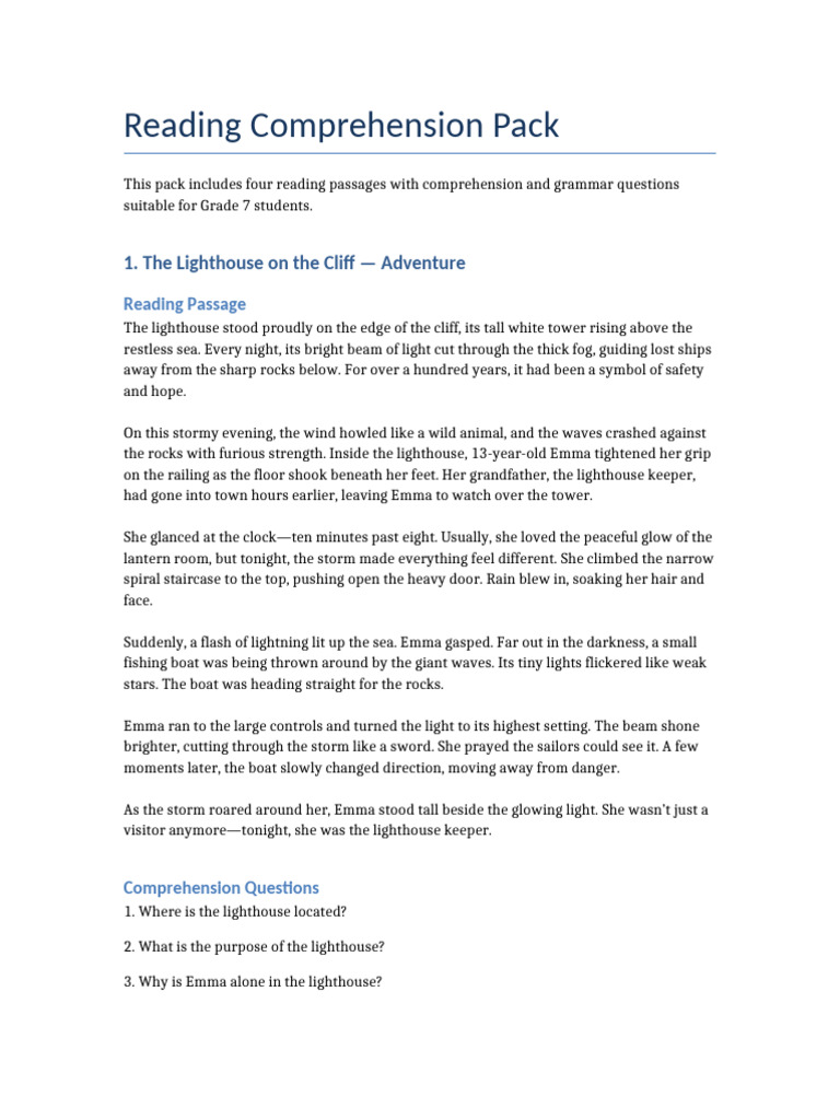 Comprehension Passages Questions | PDF | Rainforest | Deforestation