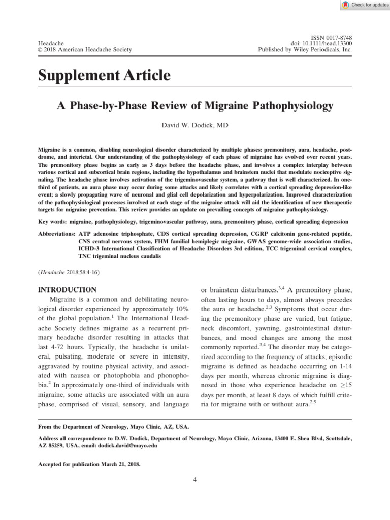 Headache - 2018 - Dodick - A Phase by Phase Review of Migraine ...