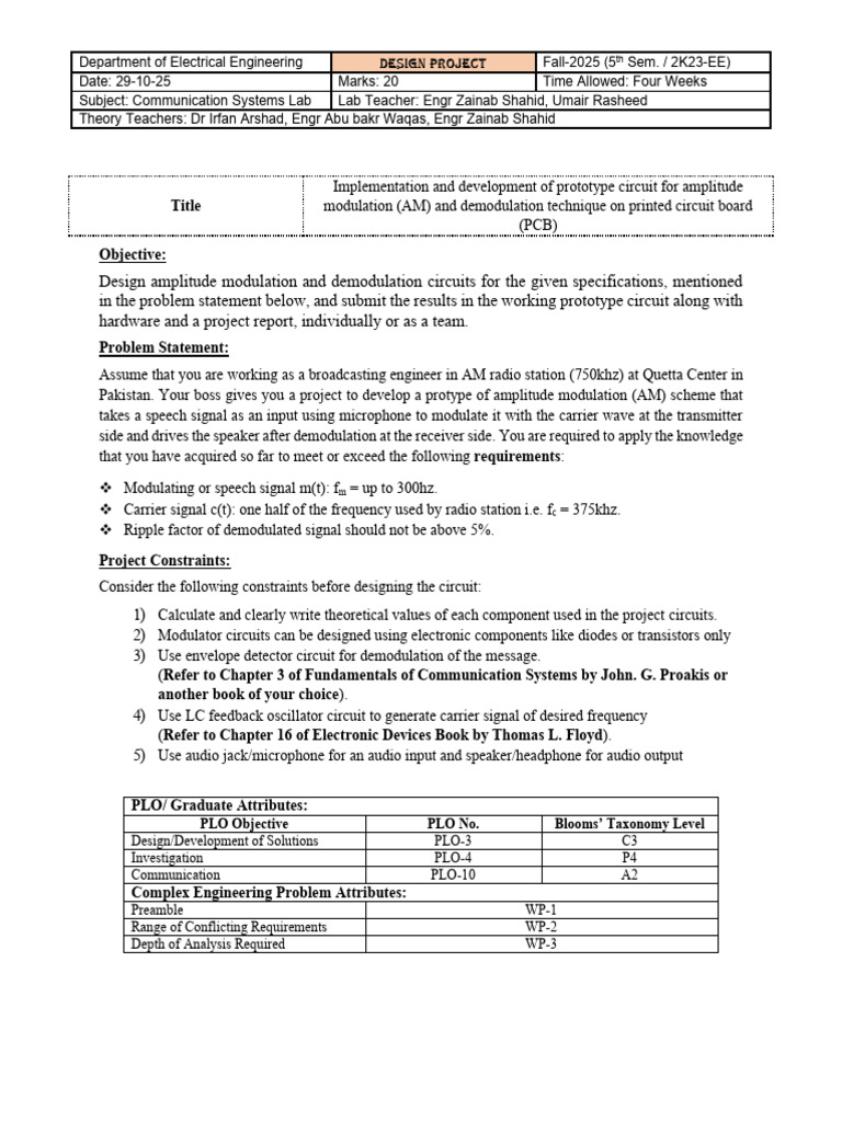 AM Circuit Design Project Guide | PDF | Electronic Circuits ...
