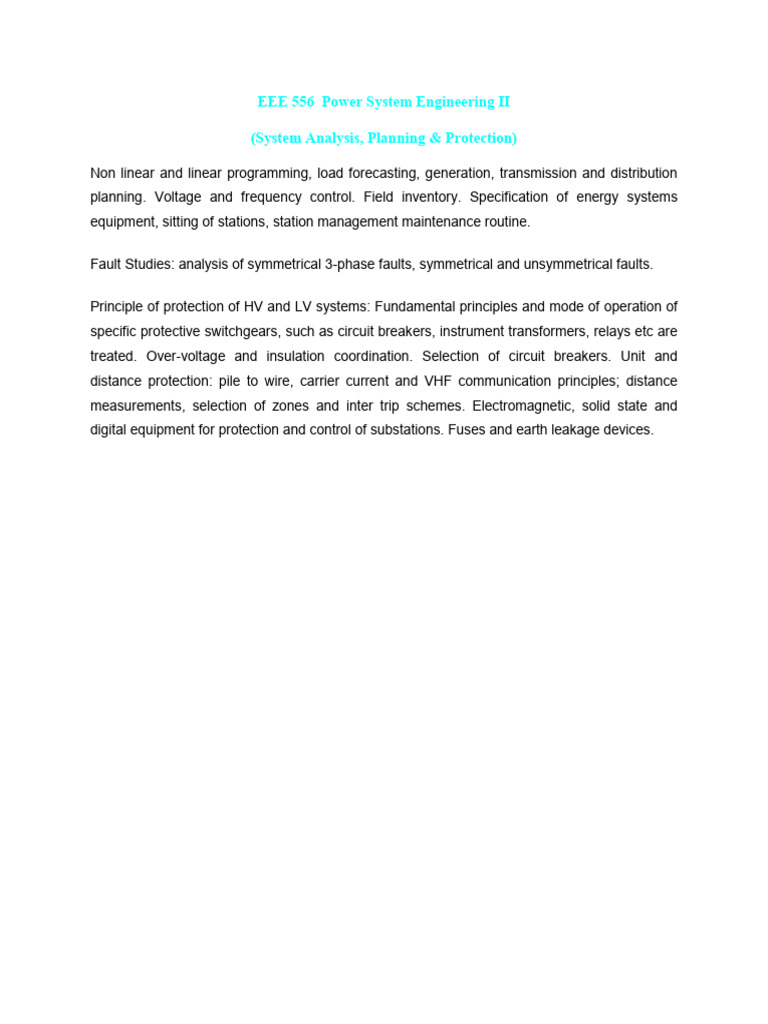 Power System Engineering II | PDF