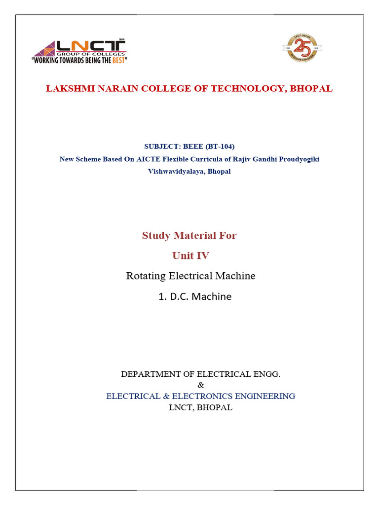 Unit IV DC Machine | PDF