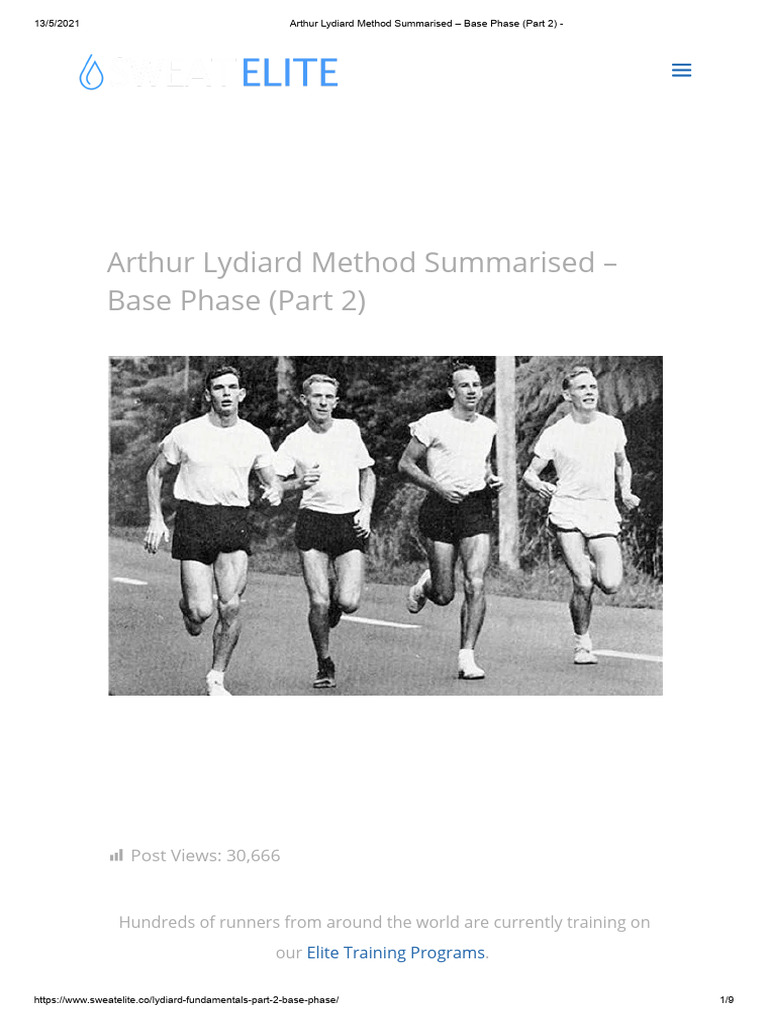 Arthur Lydiard Method Summarised - Base Phase (Part 2) | PDF | Running ...