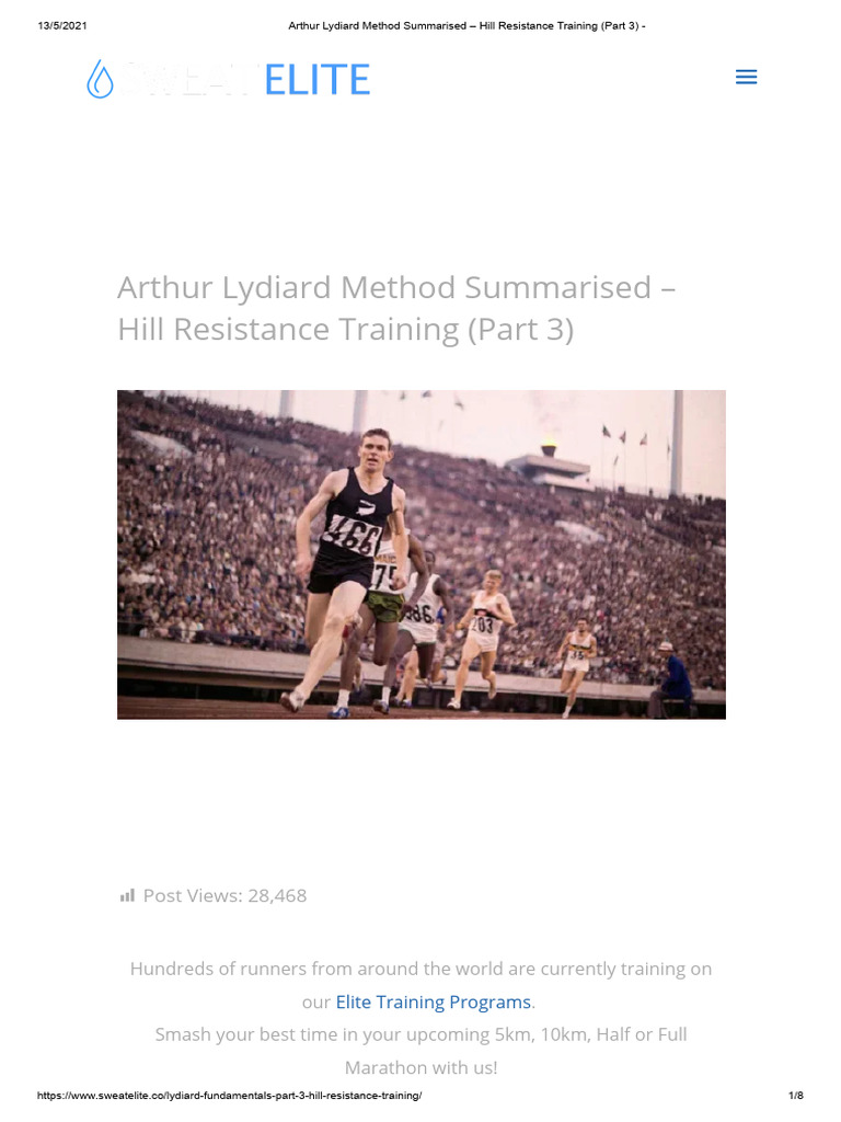 Arthur Lydiard Method Summarised - Hill Resistance Training (Part 3 ...