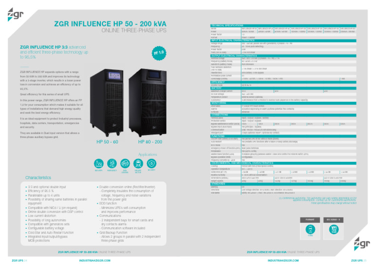 SHEET-ZGR-INFLUEN-kVA CAT ZIGOR UPS 2024 EN Web Actualizado | PDF | Physical Quantities ...