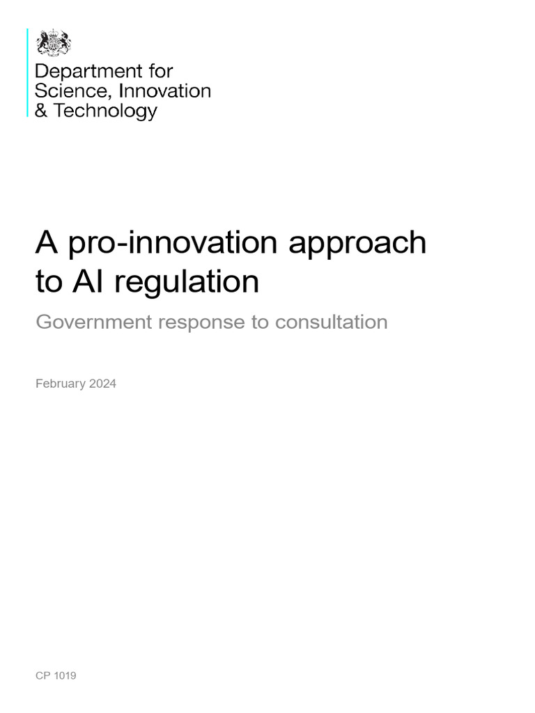 A Pro Innovation Approach To Ai Regulation Amended Governement Response ...