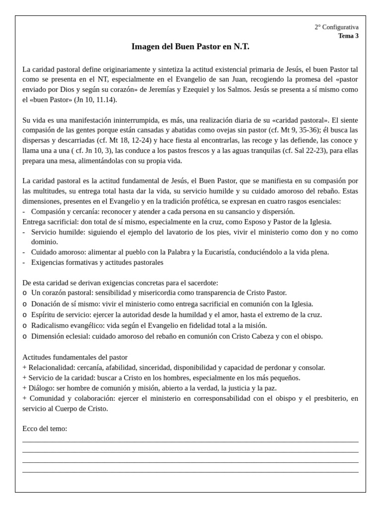 Imagen Del Buen Pastor Tema 3 E. Configurativa | PDF | eucaristía | Pastor