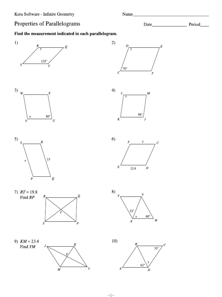 Properties of Parallelograms | PDF