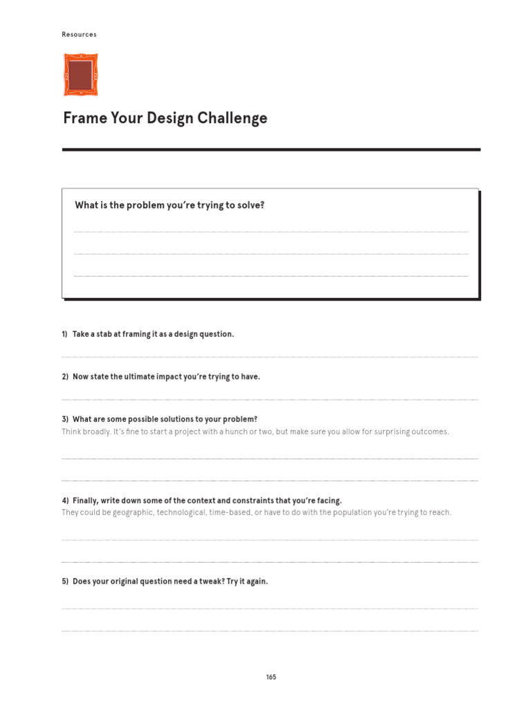 Frame Your Design Challenge Template and Example | PDF
