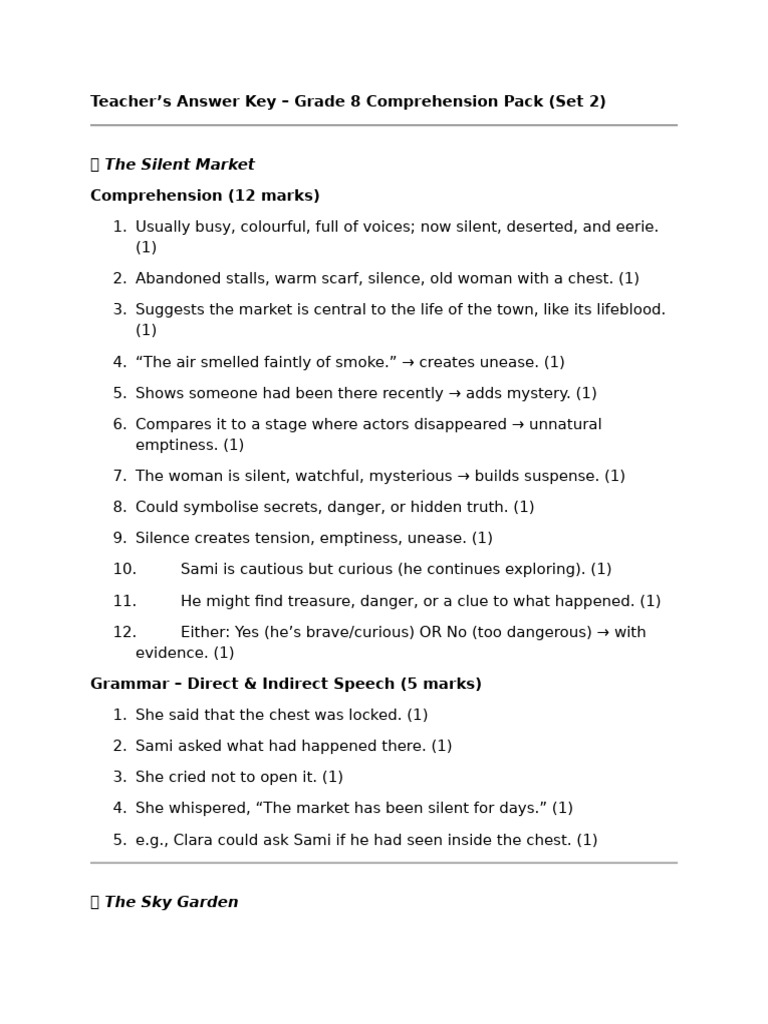 AK Grade 8 Comprehension Pack 2 | PDF