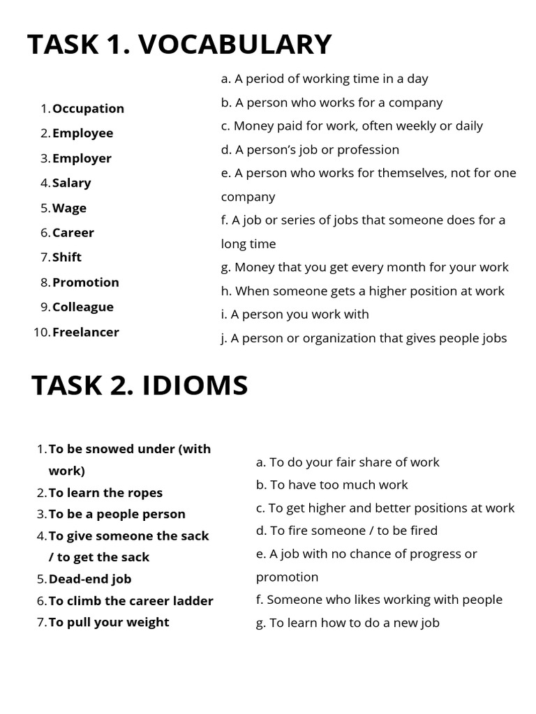Job Vocab | PDF