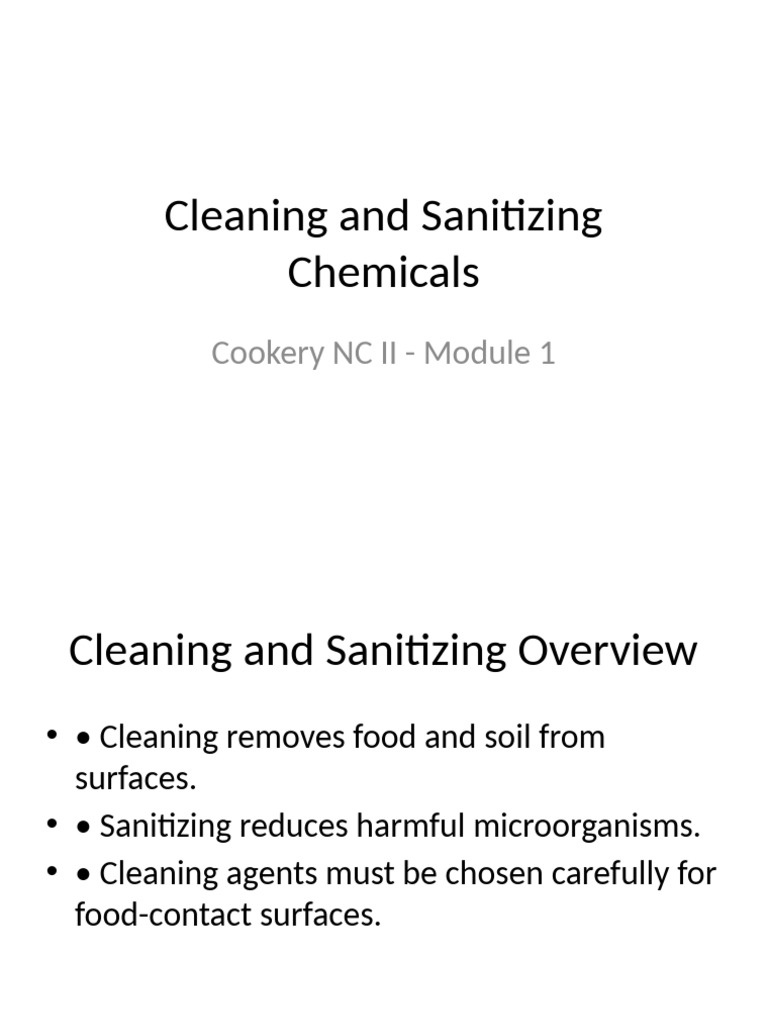 Cleaning And Sanitizing Presentation Pdf