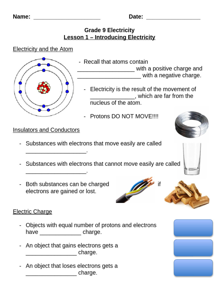 Grade 9 Electricity 1 Introducing Electricity | PDF
