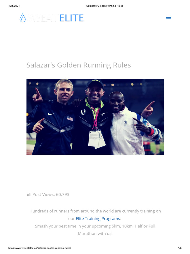 Salazar's Essential Running Tips | PDF | Long Distance Running ...