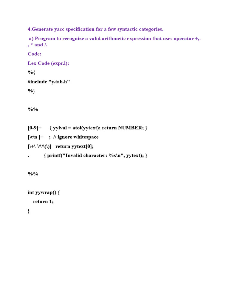 Cd-Lex and Yacc | PDF | Parsing | Formalism (Deductive)