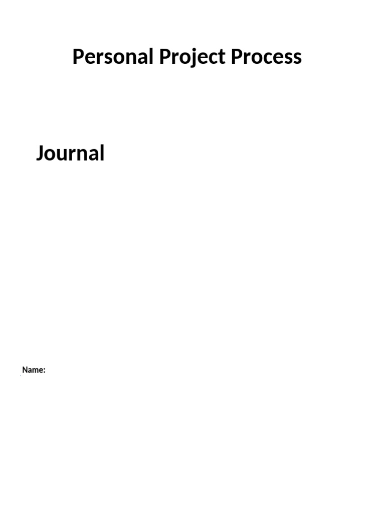 Process Journal Sample Template | PDF | Psychological Resilience ...