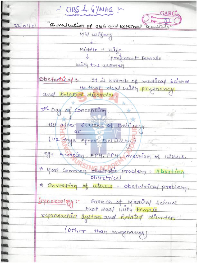 (Complete Notes) Obg Complete Notes | PDF