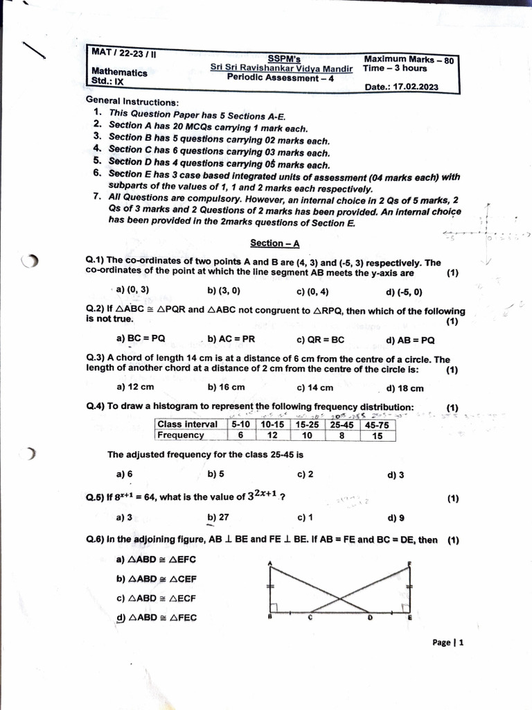 Grade 9 PA4 maths 2023 | PDF | Mathematics | Algebra