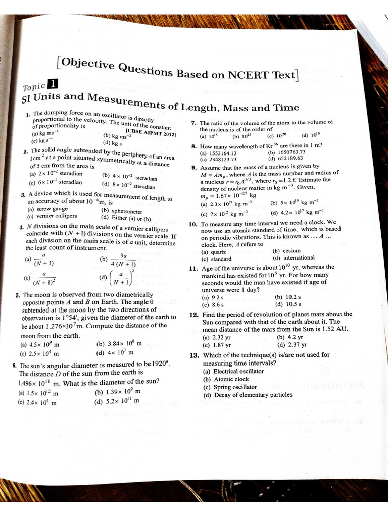 CH 1 Physics Arihant | PDF