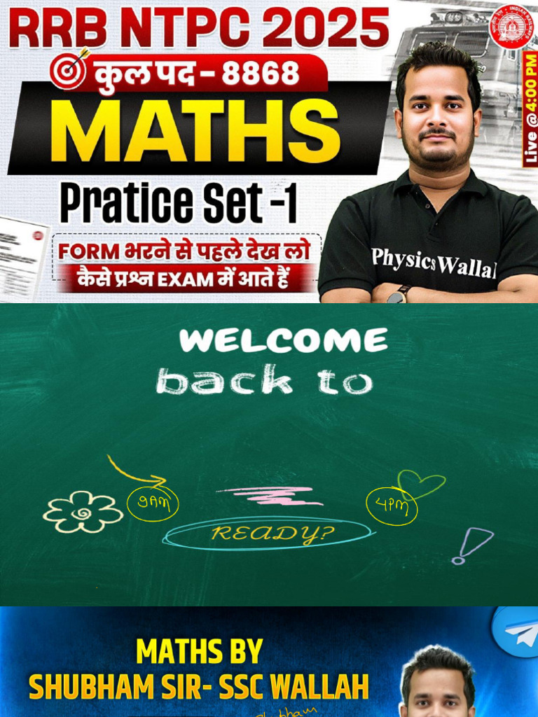 01 RRB NTPC Pyqs Maths by Shubham Sir | PDF