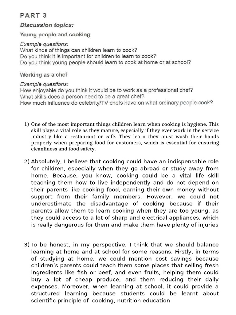 Importance of Cooking Skills for Kids | PDF | Cooking | Chef