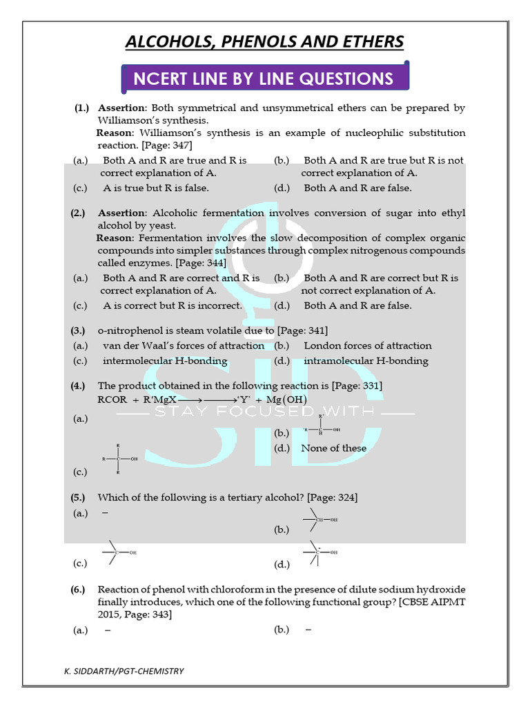 Alcohols | PDF | Ether | Ester