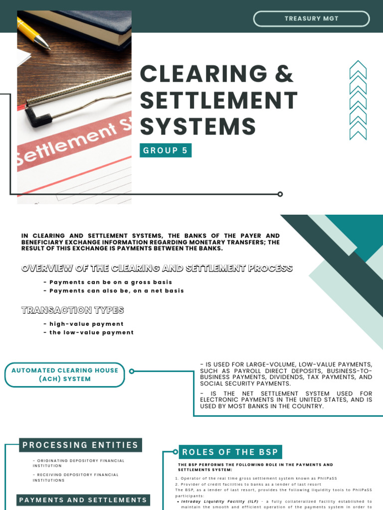 G5 - Clearing & Settlement Systems | PDF | Clearing (Finance) | Payment System