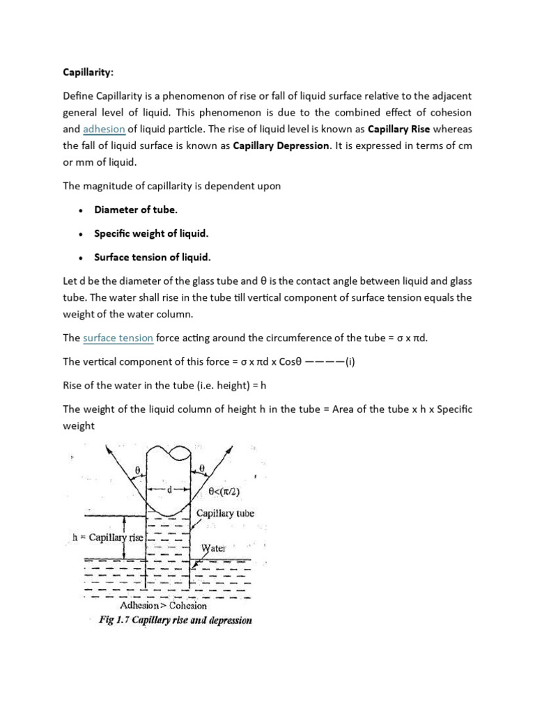 Capillarity | PDF