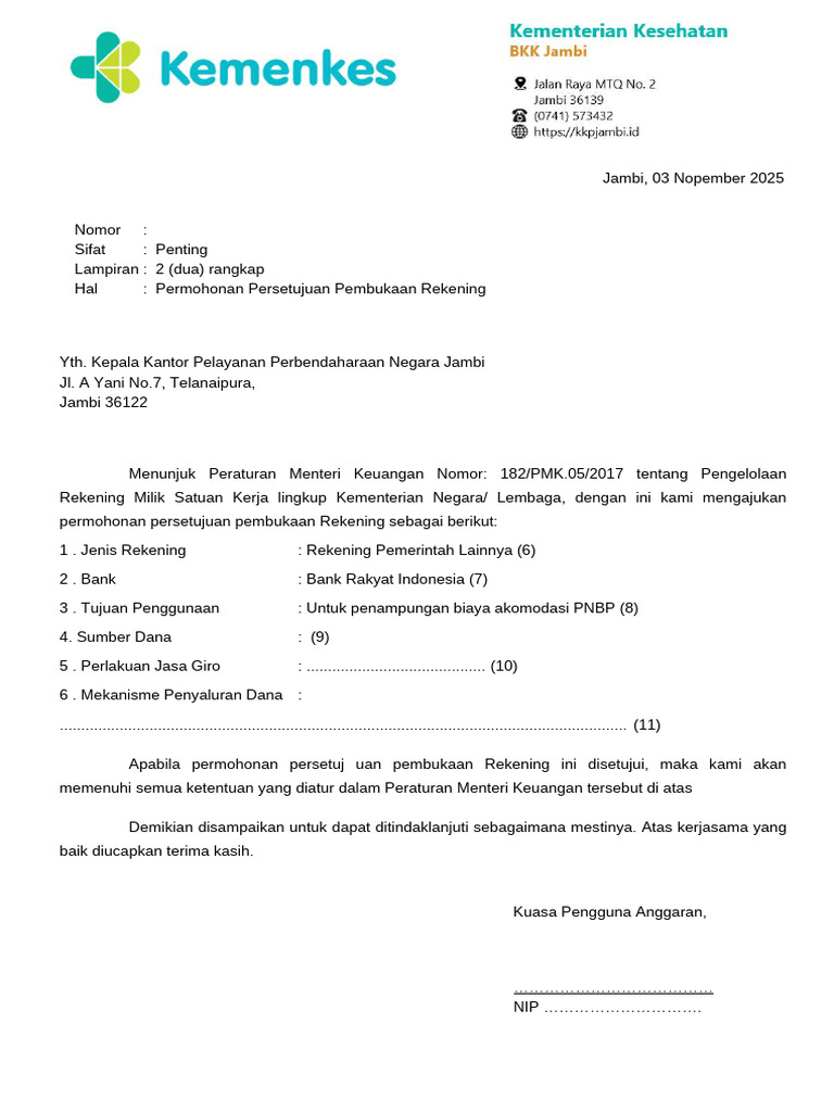 Permohonan Persetujuan Pembukaan Rekening Baru | PDF