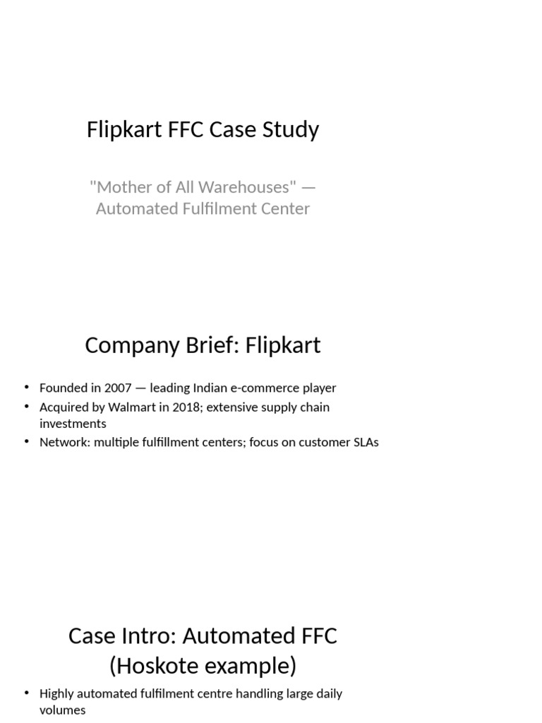 Flipkart FFC Case Study | PDF