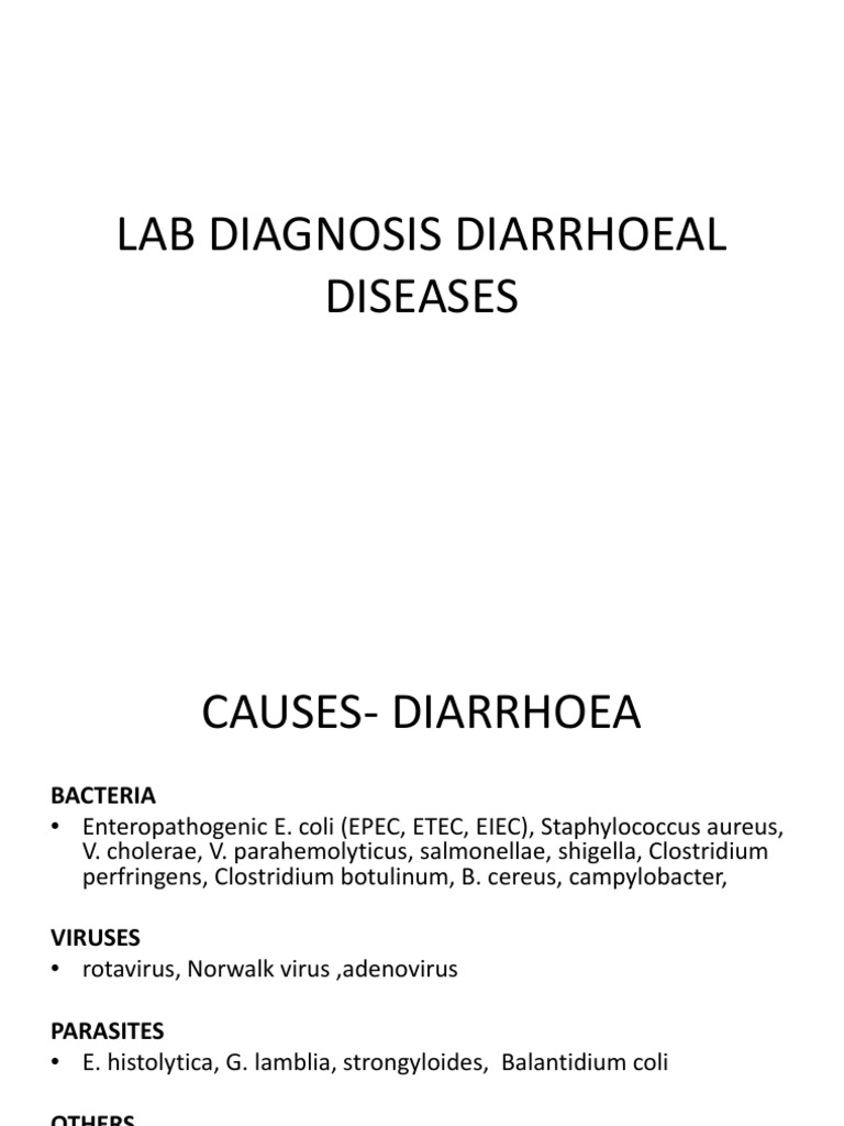 Diarrhoea Lab Diagnosis | PDF | Human Feces | Diarrhea