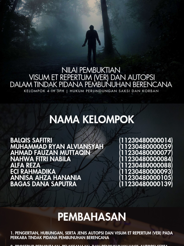 Autopsi dan VER dalam Pembunuhan Berencana | PDF