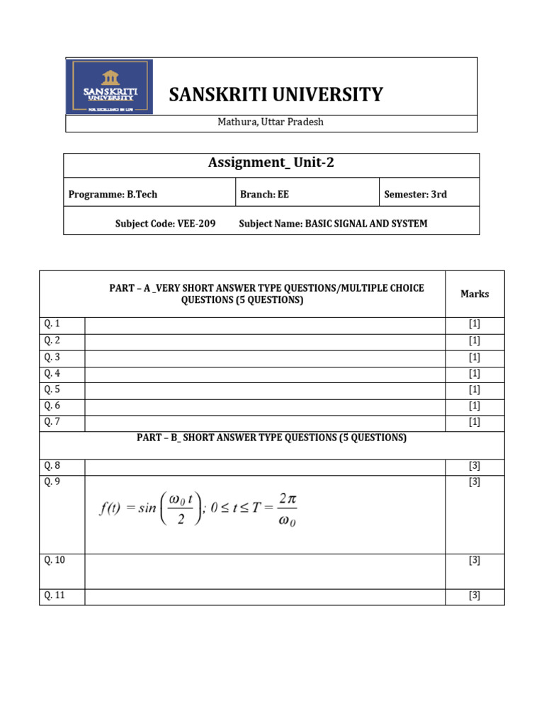 Unit 2 Q Asmt | PDF | Fourier Series | Computer Engineering