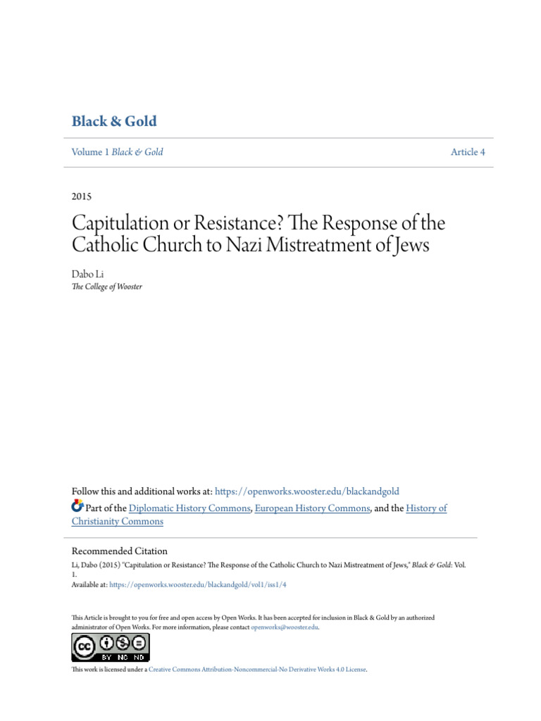Capitulation or Resistance - The Response of The Catholic Church T ...