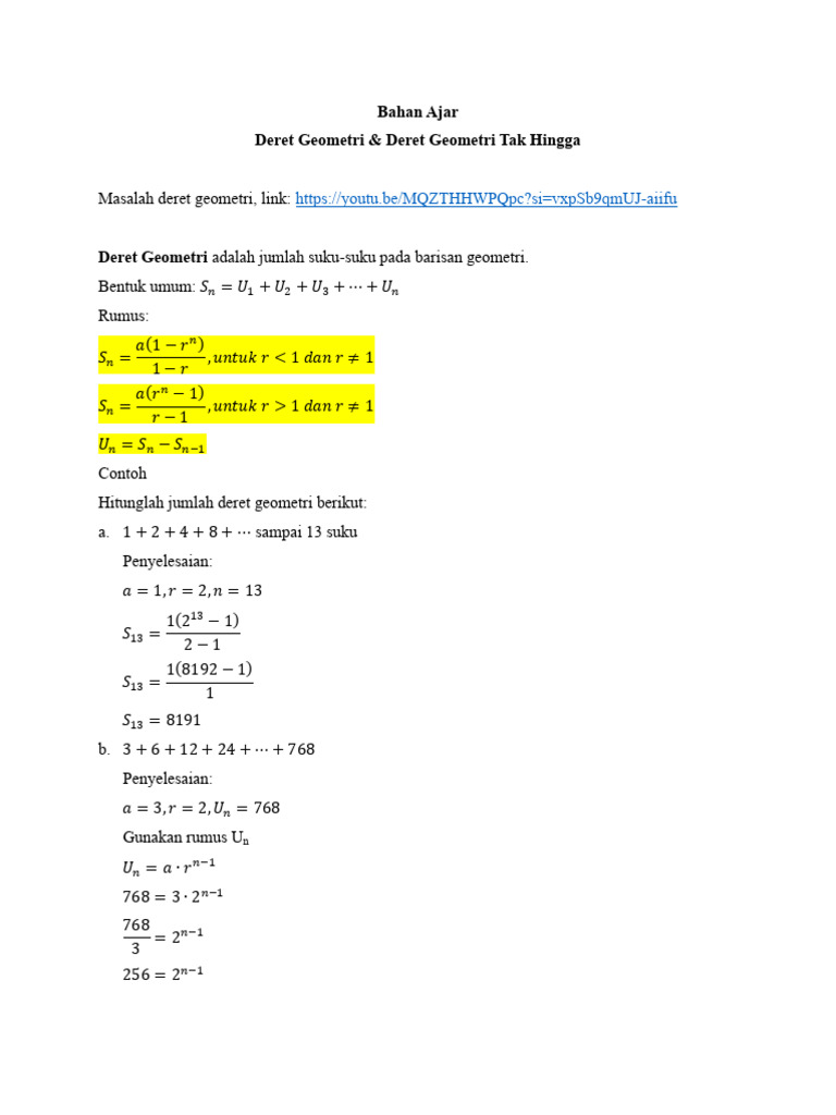 Deret Geometri | PDF