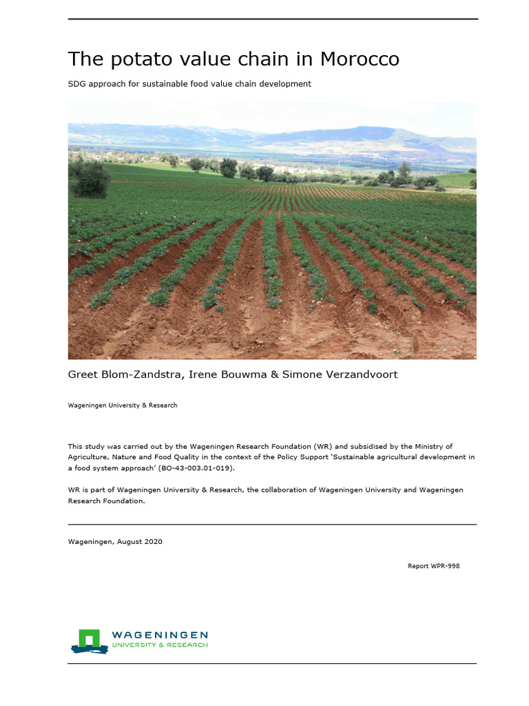 The Potato Value Chain in Morocco Sdg Approach Fo-wageningen University ...