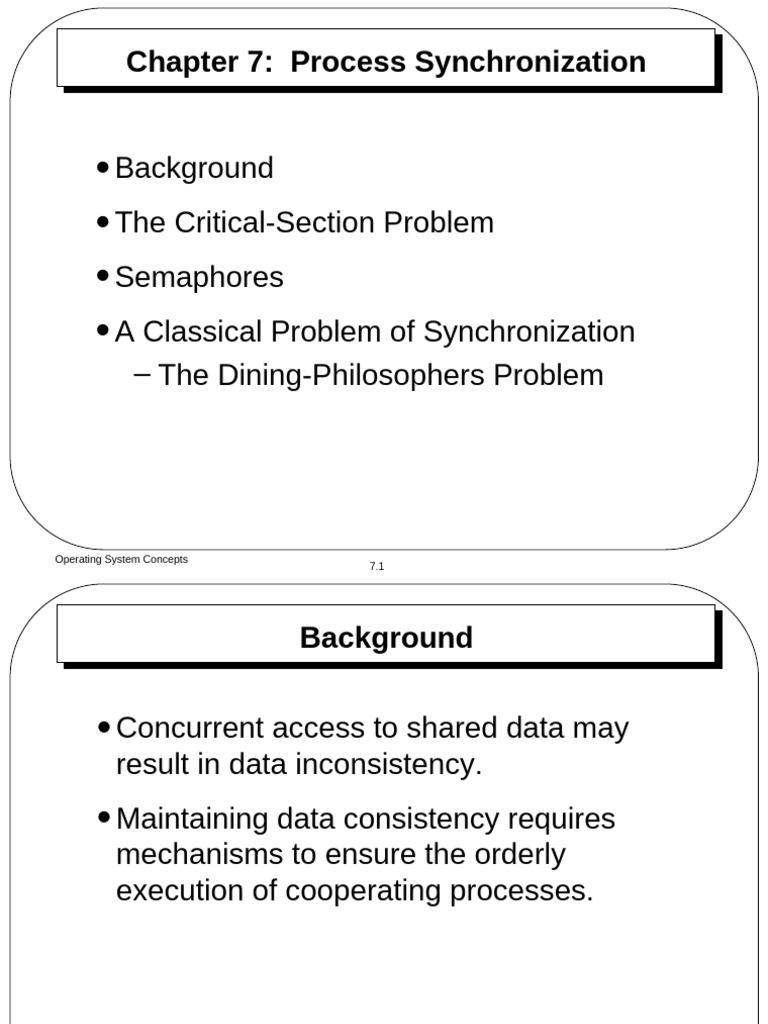 OS Chp7 Sychronization | PDF | Concurrency (Computer Science) | Computer Science